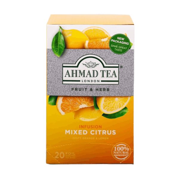 Ahmad Tea Mixed Citrus Fruit & Herb Infusion – 20 Foil-Wrapped Tea Bags ...